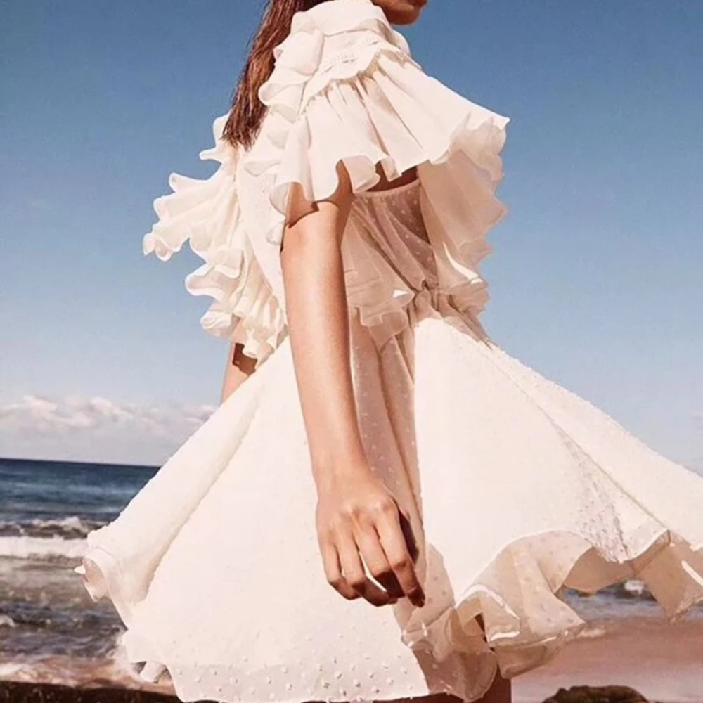 Layered Ruffled Mini Dress - Gem